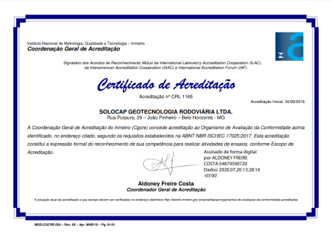 Acreditação - Solocap